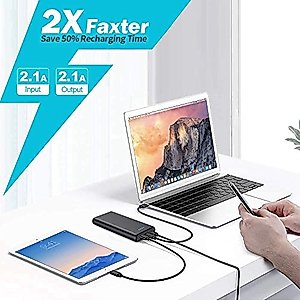 Portable Charger 26800mAh【2022 Upgrade High Capacity】Power Bank Ultra Compact External Battery Pack Backup with 4 LED Lights,Dual USB High-Speed Charging Compatible with iPhone 13 Samsung Android etc