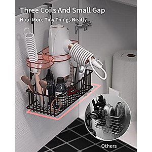 ULG Hair Dryer Holder, Hair Tools Organizer, 3 Adjustable Heights, Hair Care & Styling Tool Holder for Bathroom, Over Cabinet, Wall-Mounted, for Hair Dryer, Curling Wand, Hair Straightener, Bronze