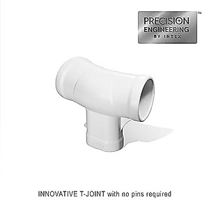 Intex 10 Feet Round Prism Metal Frame Above Ground Outdoor Backyard Swimming Family Pool for Kids and Adults ages 6 and Up, Gray