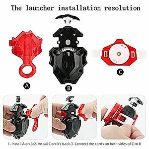 Bays Blade Battling Tops Bey Burst Spinning Starter SuperKing Booster B-177 Jet Wyvern Around Just 1D Jet Wyvern/Wyvron Toys Metal Plastic Fusion Gift with B-184 L/R Two-Way Launcher & Grip (Black)