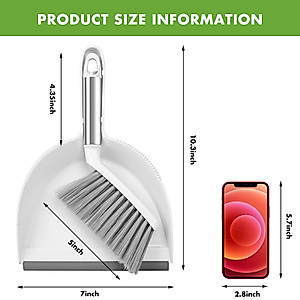 Zehrai Small Broom and Dustpan Set, Dustpan and Brush Set, Small Brush and Dustpan Set, Hand Broom and Dustpan Set, Mini Handheld Dustpan with Home, Desktop, Kitchen, pet