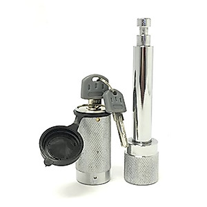MaxxHaul 70050 Trailer Hitch Lock - Heavy Duty 5/8"- Hitch Locking Receiver Pin With 2 Keys, Chrome