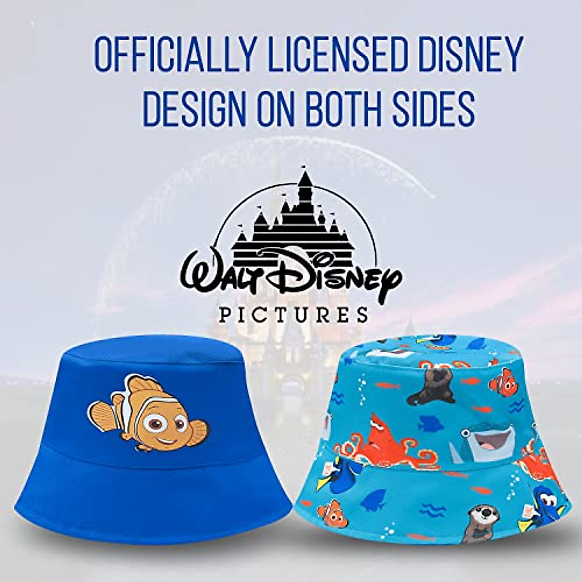 Finding Nemo Kids Sun Hat, Toddler Bucket Hat for Boys, Reversible Kids Sun Hat Boys Bucket Hat Featuring Finding Dory
