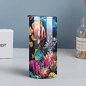 Tropical Fish Funny Coffee Mug Stainless Steel Travel Insulated Tumbler Double Wall Water Cup 10 Oz