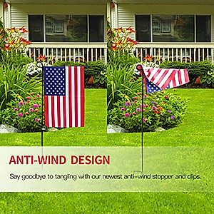 ANLEY Accessories 10 Pack Garden Flag Rubber Stoppers and Anti-Wind Clips - Durable & Weather Resistance for 5 Garden Flag Poles Stands - 10 Pieces Set