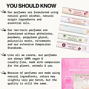 Pacifica Beauty, Wanderlust Spray Perfume Trial Set, Featuring Island Vanilla Mini, 5 Scents, Fragrance Sampler Gift Set, Natural + Essential Oils, Clean, Vegan + Cruelty Free