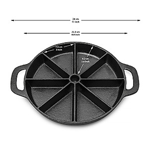 GLOCHYRA Cast iron Cornbread Pan - Wedge Scone Pan for baking - Pre-seasoned Cornbread skillet with dividers 8 section - Completes with silicone handle holder, Spatula