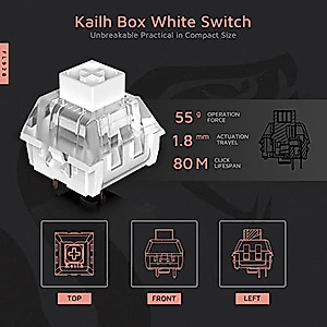 FL ESPORTS FL980 96% 1800 Layout Wired Mechanical Keyboard, 98 Keys RGB Hot Swappable Programmable Gaming Keyboard w/Light Tactile Kailh Box White Switches, Durable PBT Keycaps, (Olivia)