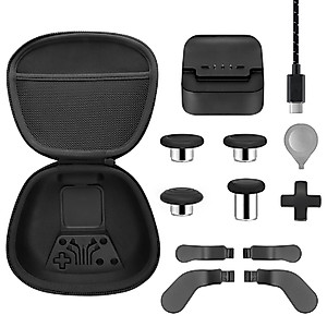 Complete Component Pack for Xbox Elite Controller Series 2 - Accessories Includes 1 Carrying Case, 1 Charging Dock, 4 Thumbsticks, 4 Paddles and 1 Adjustment Tool black