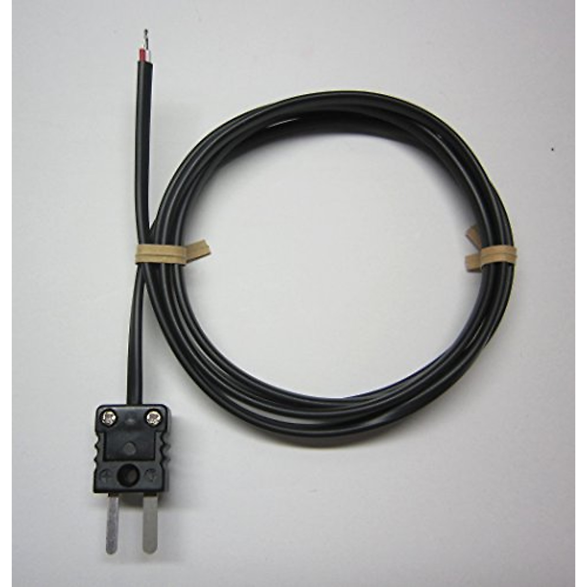 Black J-Type Thermocouple AWG 24 Wire Sensor Probe with PVC Insulation 221 °F or 105 °C - 3 ft
