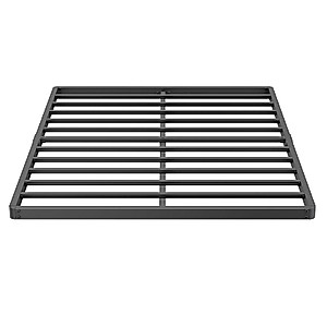 Bednowitz 2 Inch High Queen Box-Spring with Steel Slats, Quick Lock Queen Bunkie-Board Only, Low Metal Frame Bed-Slat Replacement, Noise Free Mattress Surpoort Base, Black