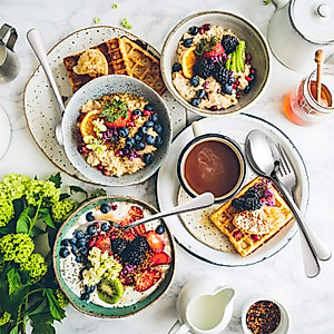 Hiware 36-piece Forks and Spoons Set, Stainless Steel Silverware Flatware Set for Home, Kitchen or Restaurant - Mirror Polished, Dishwasher Safe