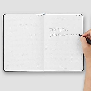 NEO SMARTPEN Lamy Digital Paper Notebook in Black │ 192 Pages of Bleed proof 80g Paper Bound in Thread Binding - with Soft Grey Dot Ruling │ Size 57 x 82.7 inches (145 x 210 mm),1236415
