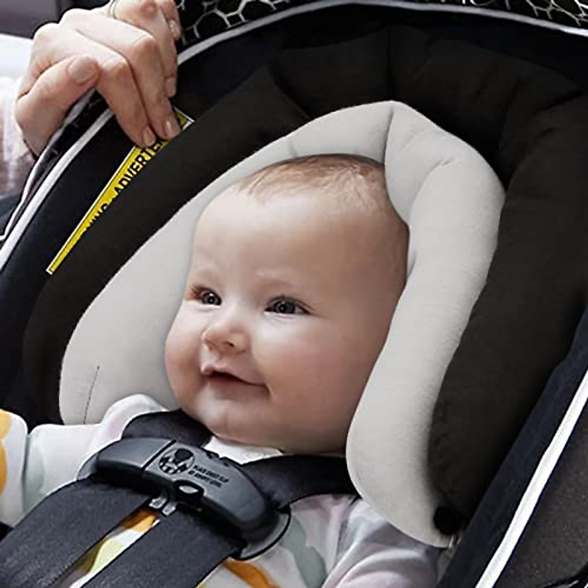 Pro Goleem Car Seat Head Support Infant, Soft Infant Car Seat Insert, 2 in 1 Carseat Head Support for Newborn, Baby Car Seat Cushion, Perfect for Car Seat, Stroller, Swing, Bouncer, Gray and Black