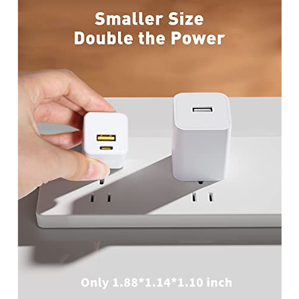 USB C Wall Charger Block,20W Dual Port Charge Adapter,Fast Charging Plug Compatible with Apple Watch Series Se 8 7 6 5 4 3 iPhone 14 Plus 13 12 Mini Pro Max iPad Pro Air, Airpods