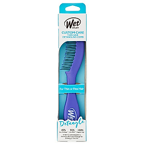 Wet Brush Thin Detangler Comb - Purple, Custom Care - All Hair Types - Ultra-Soft IntelliFlex Bristles Glide Through Tangles with Ease - Pain-Free Comb for Men, Women, Boys and Girls