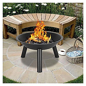 LIUXUEFE Fire Pit Bowl, 22-inch Winter Heater, Charcoal Brazier, Outdoor Fireplace, Campfire, Hiking, Camping