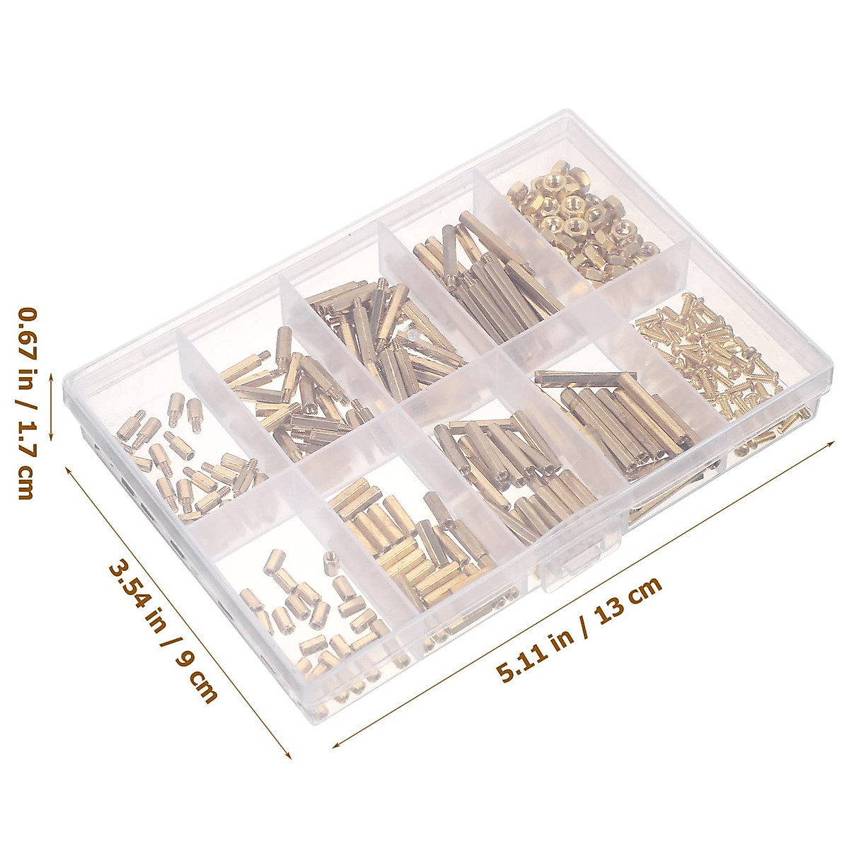DOITOOL 1 Set Hexagonal Copper Column Hardware Assortment Kit Wall Mount Holder Stand Off Wall Mounts Metric Screw Assortment Kit Ceiling Fan Mount Hex Standoffs M2 Laptop Pillar