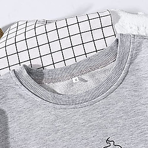 MODNTOGA Coffee Skeleton Sweatshirt Women Halloween Sweatshirt Long Sleeve Skeleton Drinking Coffee Crewneck Pullover Tops (Grey, M)