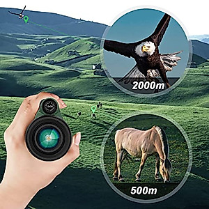 12x50 Monocular Telescope for Adults with Smartphone Adapter Tripod Hand Strap, Lightweight High Power BAK-4 Prism & FMC Lens Monoculars for Bird Watching Hunting Camping Hiking Travel Scenery