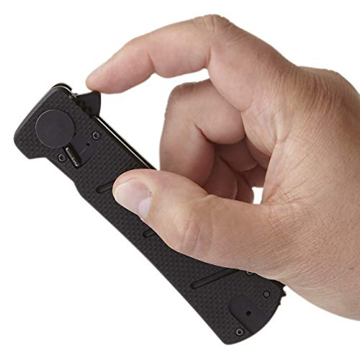 CRKT Goken Pocket Knife: EDC Folding Knife with Liner Lock, Field Strip Technology, Black EDP Osoraku Zukuri Modified Tanto Blade and G10 Handle 2920