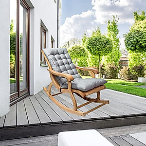 SPIOKLFD Sun Lounger Chair Cushions, 47-inch x 19.7-inch, Cotton, Expanded Polyethylene, Outdoor, Contemporary, Gray, Rectangular, Washable, Durable, Breathable, Soft