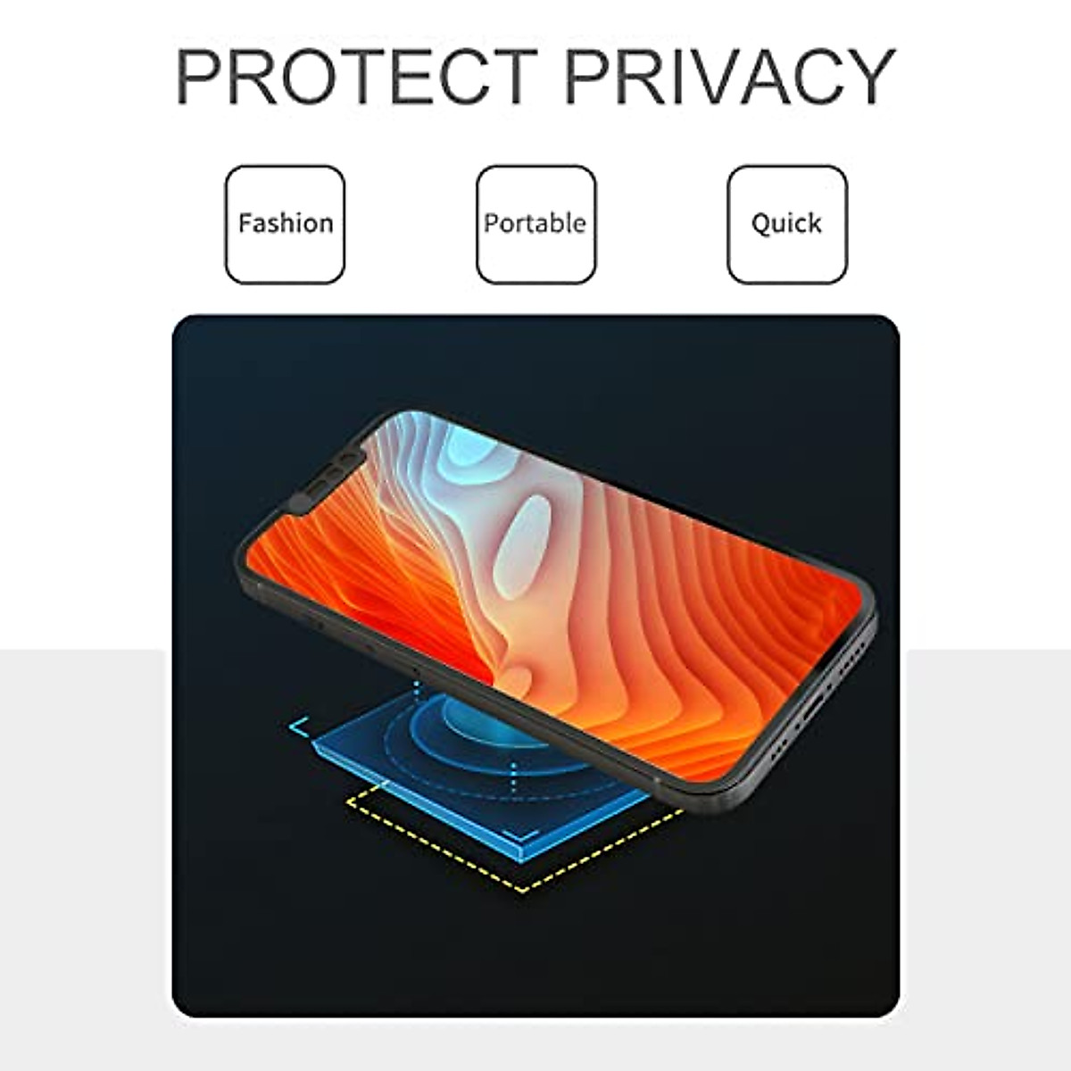 Webcam Cover,Front Camera Cover Compatible for iPhone 13,iPhone 13 Mini,iPhone 13 Pro,iPhone 13 Pro Max,Protect Privacy and Security,Not Affect Face ID, 2 Pack-Black