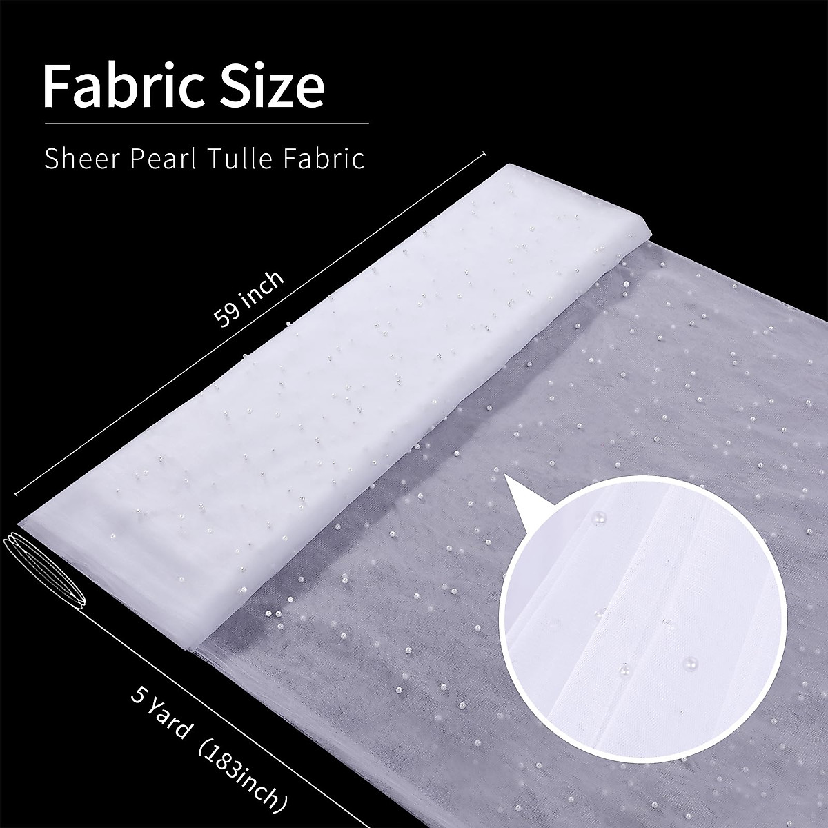 White Pearl Tulle Fabric 3 Yard Sheer Mesh Fabric Bridal Veil Wedding Table Decorations for Wedding Sweetheart Sewing DIY Crafts Gowns Crafts