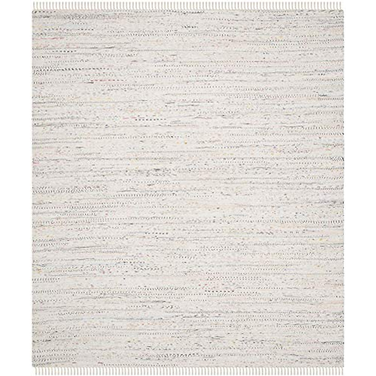 SAFAVIEH Rag Rug Collection 8' x 10' Ivory/Multi RAR121G Handmade Boho Stripe Cotton Area Rug