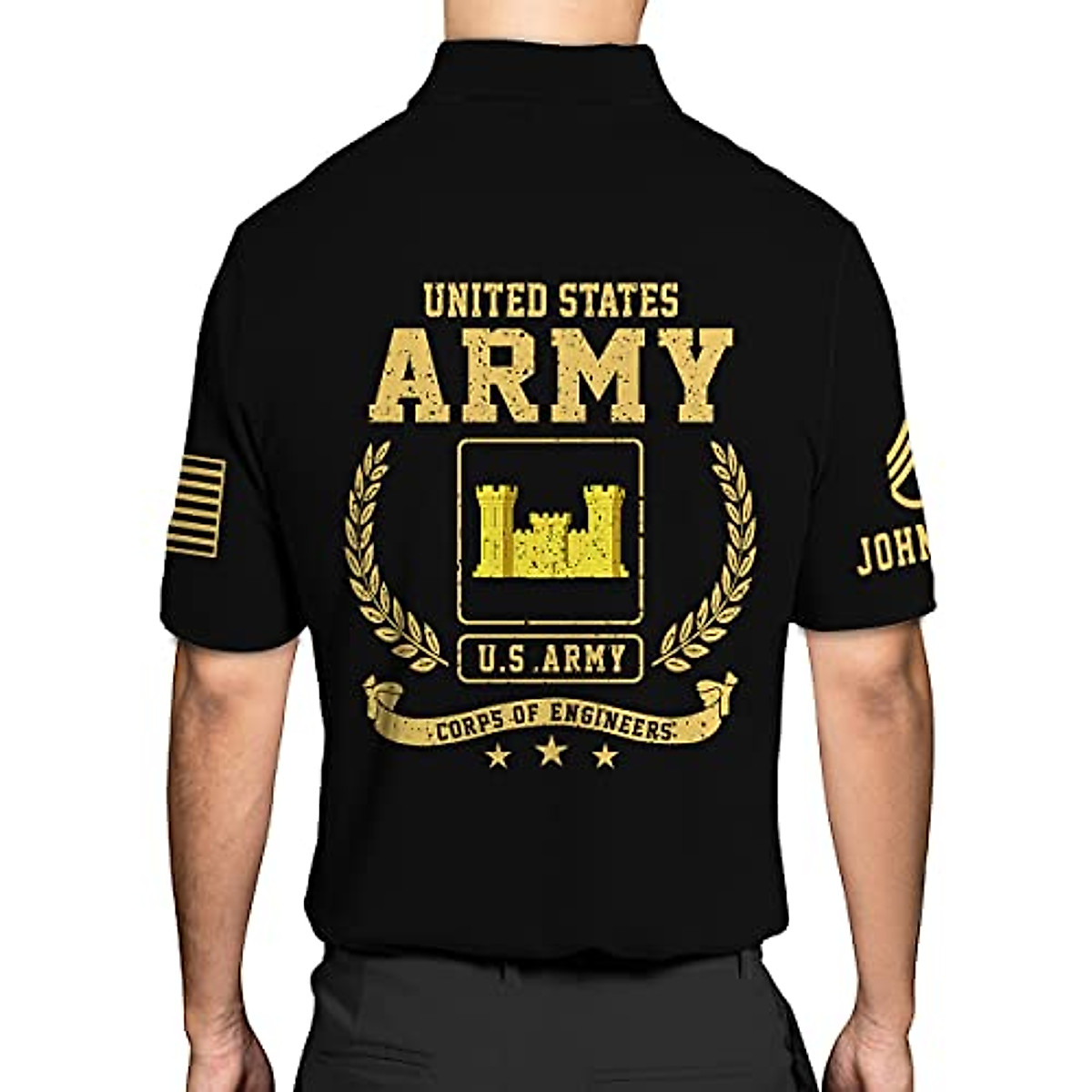 Personalized Army Shirt, Custom Rank Veteran Shirts for Men/Women, US Army Shirt Military Tshirt/Polo/Sweatshirt/Hoodie S-5XL