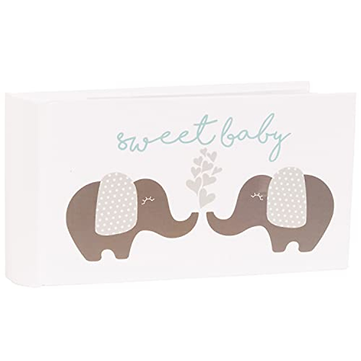 Haven Home Decor Sweet Baby Album, for 80 4'x6' Photos, White, 8.5' x 4.5' x 1'