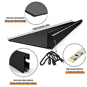 SLVUAFRN Floating Display Shelf with Built-in Illuminated LED Light and Transformer, Metal Wall Mounted Light-Emitting Shelves, Lighted Display Stand for Entrance Bar Countertop Living Room Bathroom…