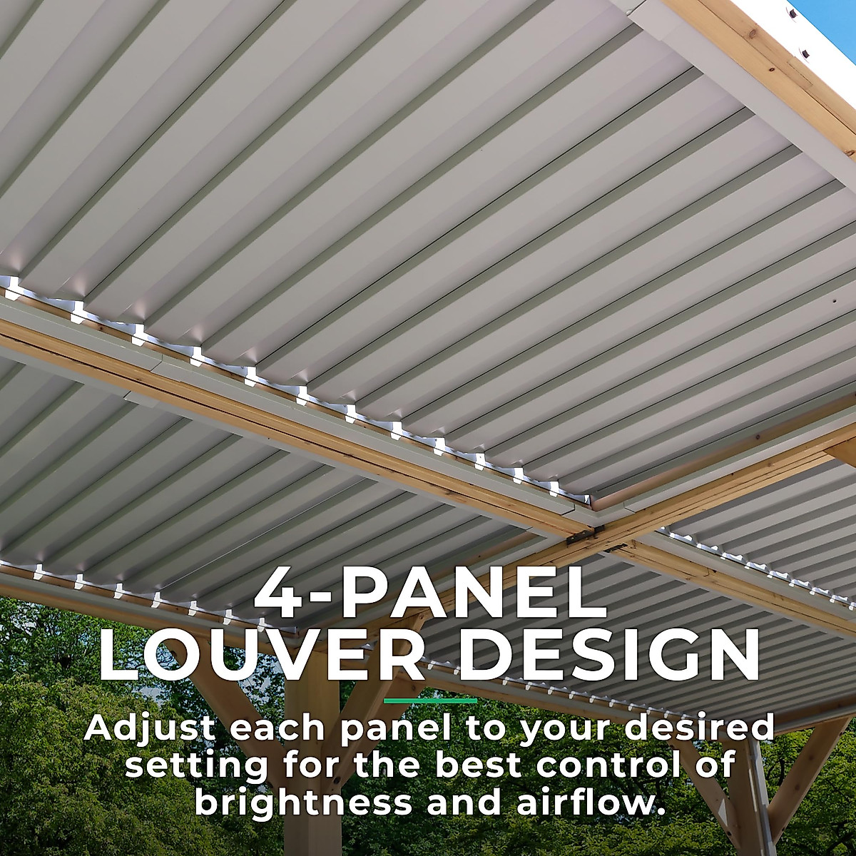 Yardistry 10 x 20 Meridian Wood Room with Louvered Roof