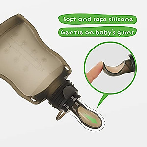 haakaa Silicone Feeding Spoon Attachment, Baby Food Dispensing Squeeze Spoon Top,BPA Free, Bite-Proof, Compatible with haakaa’s Silicone Yummy Pouches and Silicone Milk Storage Bags