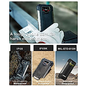 DOOGEE S89 PRO Rugged Smartphone(2022), 12000mAh Massive Battery Android 12 Rugged Phone Unlocked, 65W Fast Charging, 8GB+256GB IP68 Waterproof Cellphone, Night Vision, Breathing Light, NFC, Dual 4G