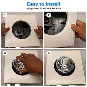 RO6G S97010319 Bathroom Exhaust Fan Cover for Broan Heat Lamp Cover Grille w/Springs 97010319, 99111347, Compatible with 161, 162, 9412D-R01, 9417DN-R01 Bulb Heater