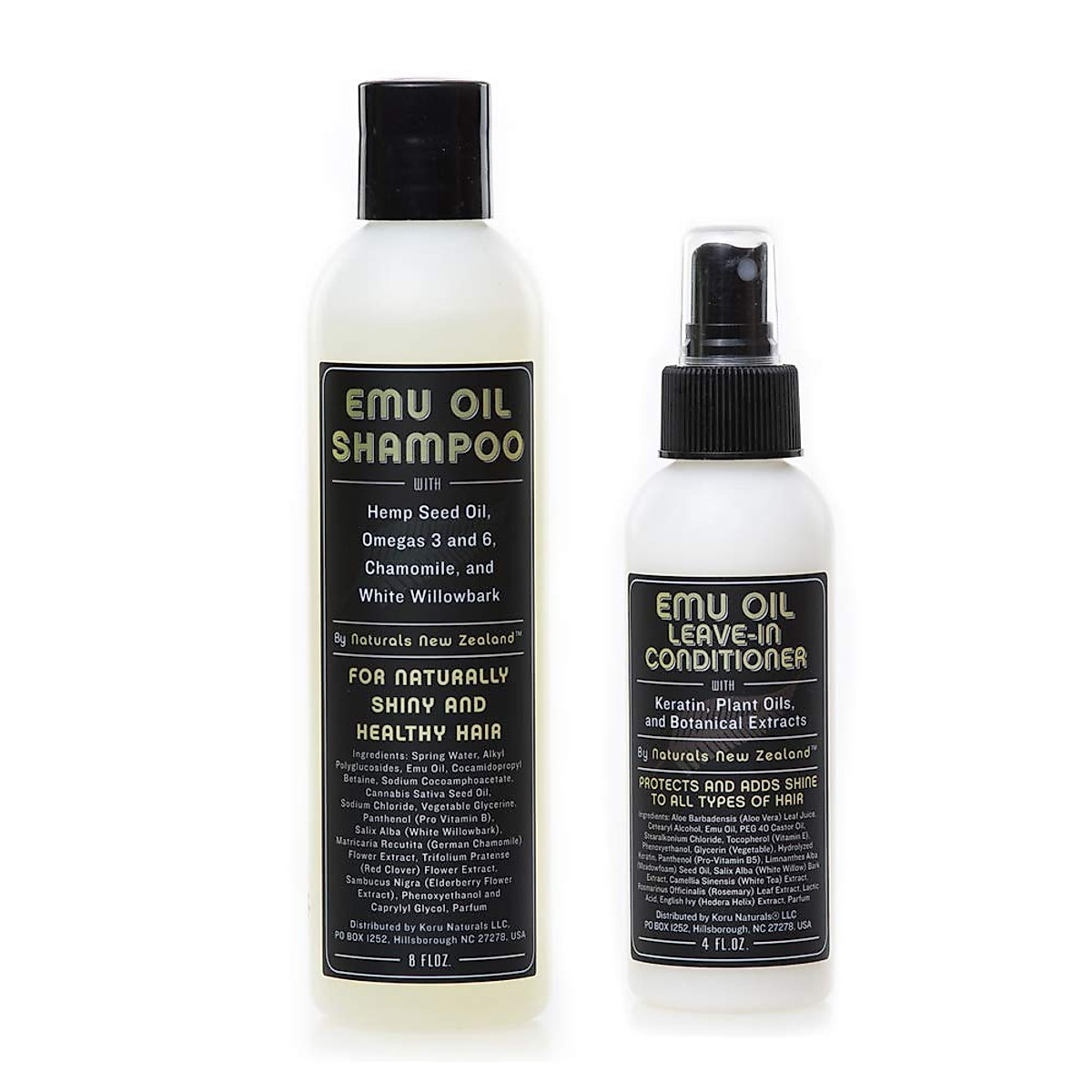 Emu Oil Shampoo and Leave-in Conditioner Set Sulfate Free with Special Keratin