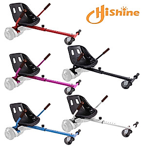 Hoverboard Seat Attachment 265lbs Capacity, 26"-34.5" Adjustable Length Hover Board Go Kart Accessory w/Comfortable&Sturdy Seat,Go Cart Compatible with 6.5” 8” 10” Hoverboard,Kids Adults