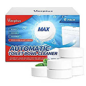 Vacplus Toilet Bowl Cleaner Tablets - 6 PACK, Automatic Toilet Bowl Cleaners with Bleach, Sustained-Release Toilet Tank Cleaners for Deodorizing & Descaling, Household Toilet Cleaners Against Stains