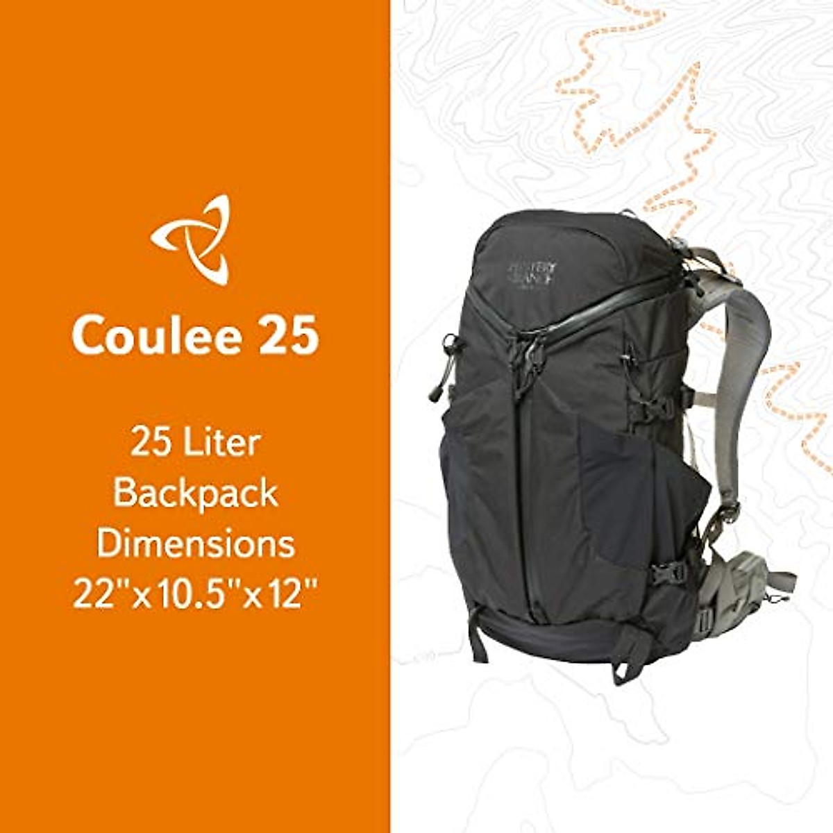 Mystery Ranch Coulee 25 Backpack - Daypack Built-in Hydration Sleeve, Black, L/XL