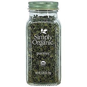 Simply Organic Parsley Flakes, 0.26-Ounce Jar, Fresh, Green-Leafy Taste, Vibrant Color Italian Parsley, Kosher, Organic