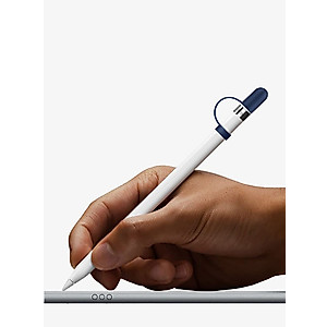 siduater [4-Pack] Silicone Protective Accessories for Apple Pencil 1st Generation, Includes 1 Apple Pencil Cap Replacements, Apple Pencil Cap Holder, Apple Pencil Tip Cover, Adapter Tether - White