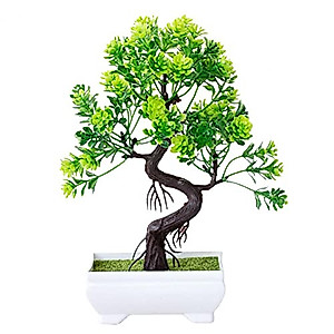 HXSCOO Faux Bonsai No-Watering Lightweight Decorative Beautiful Faux Flower Bonsai Fake Bonsai Faux Bonsai (Color : Green)