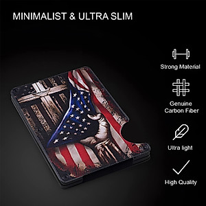 dicilly Minimalist wallets for Men - Christian gifts for men - RFID Blocking Engraved Metal tactical Wallet for Men - Aluminum Credit Card Holder for Fathers gift