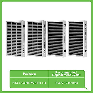 Hichoryer F1 Filter Allergen Reduction+Odor Removal, Replacement Filter Compatible with Filtrete C01 T02 Room Air Purifier FAP-C01-F1 and FAP-T02-F1,4 Pack