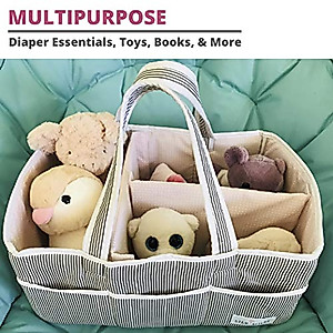 Lily Miles Baby Diaper Caddy Organizer - Nursery Storage Basket Bin Baby Item Blush, Large