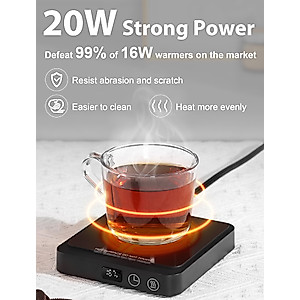 Rigstne Coffee Mug Warmer - 20W Portable Mug Warmer for Desk, Coffee Cup Warmer with Auto Shut Off, Candle Warmer Plate for Travel, Office and Home, Black (No Cup)