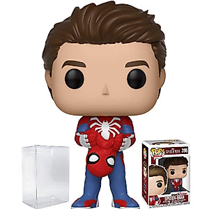 Spider-Man POP Marvel: Spiderman Video Game - Unmasked [Peter Parker] Funko Vinyl Figure (Bundled with Compatible Pop Box Protector Case), Multicolor, 3.75 inches