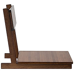 AbocoFur Bamboo Portable Floor Chair, Japanese Style Legless Tatami Chair with Back Support, Home Bay Window Lazy Backrest Chair, Meditation Floor Seating for Living Room, Bedroom,Walnut