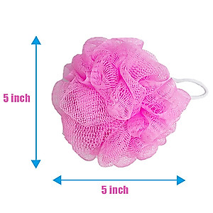 10 Pack Bath Loofah Sponges,Mesh Shower Pouf Balls,Exfoliating Scrubber for Kids Women Men Body Wash,Random Color